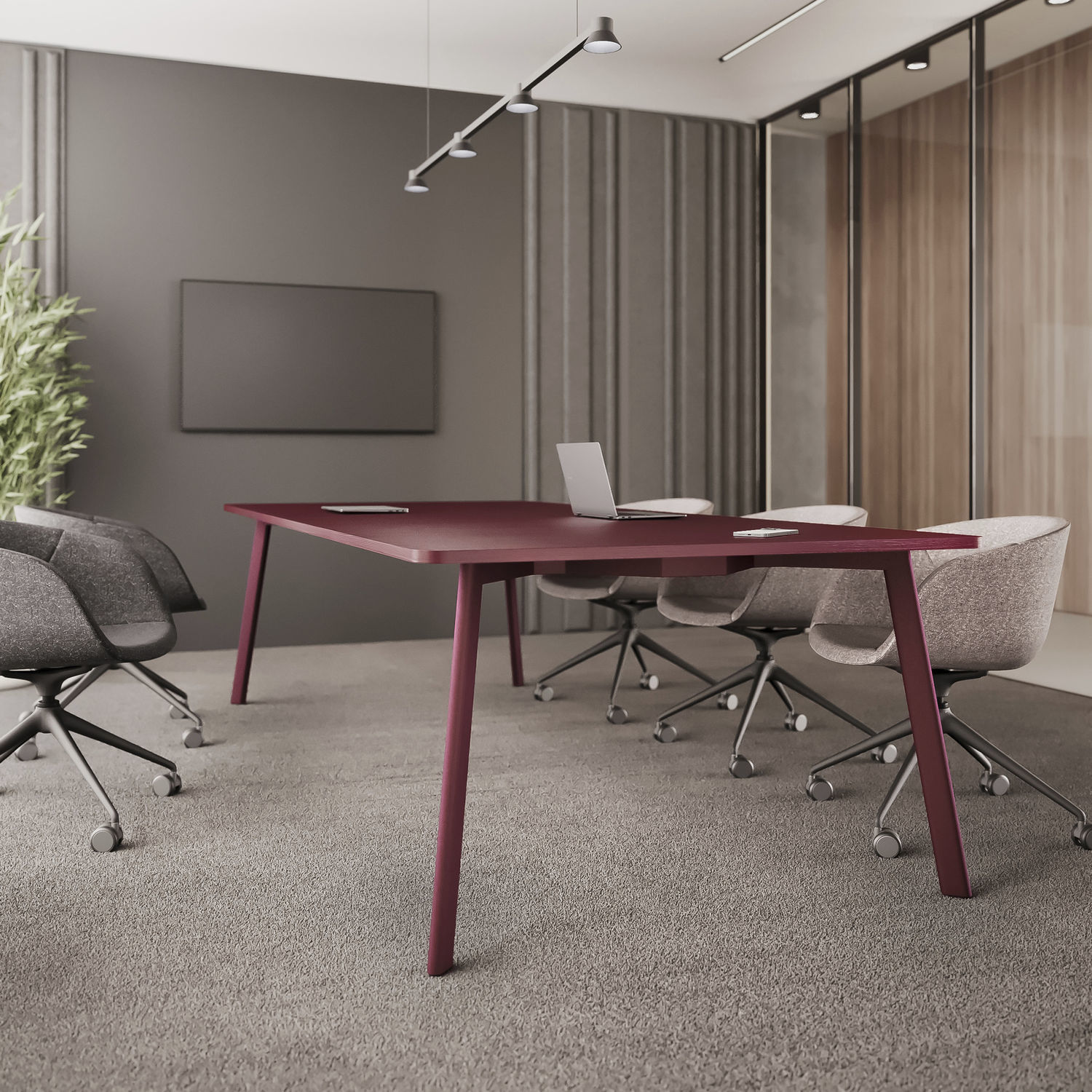 Contemporary conference table - Minimus - Balma - wood veneer / plywood ...