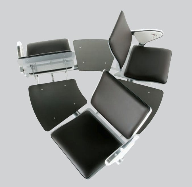 Metal beam chair - ZENKY SOLO - Zoeftig - artificial leather / 3-seater ...