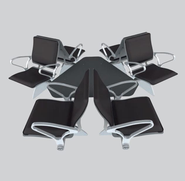 Metal beam chair - ZENKY DUO - Zoeftig - artificial leather / 6-person ...