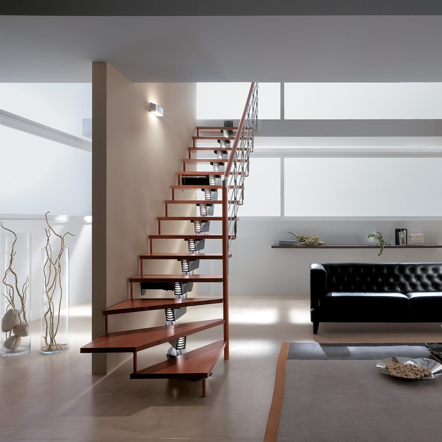 Straight staircase - KNOCK DESIGN - RINTAL - quarter-turn / half-turn ...