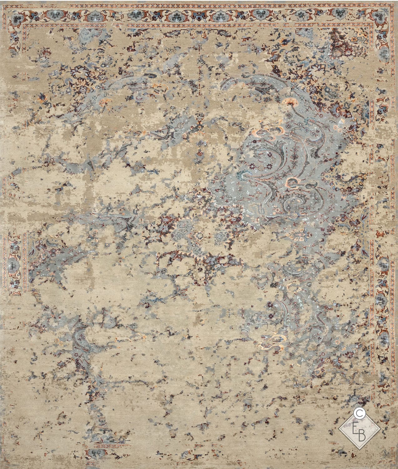 Traditional rug - EHSAN - Edition Bougainville - patterned / wool / silk