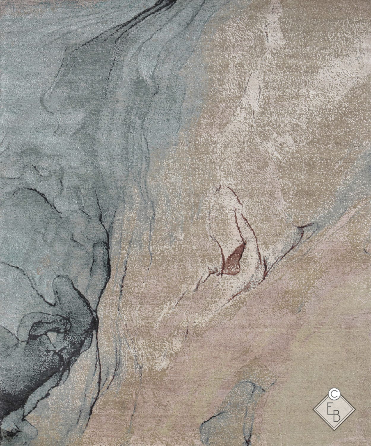 Contemporary rug - DIVIDE AZURITE - Edition Bougainville - patterned ...