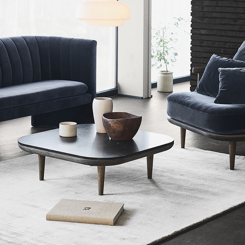 Contemporary coffee table - FLY - Andtradition - wooden / marble / oak base