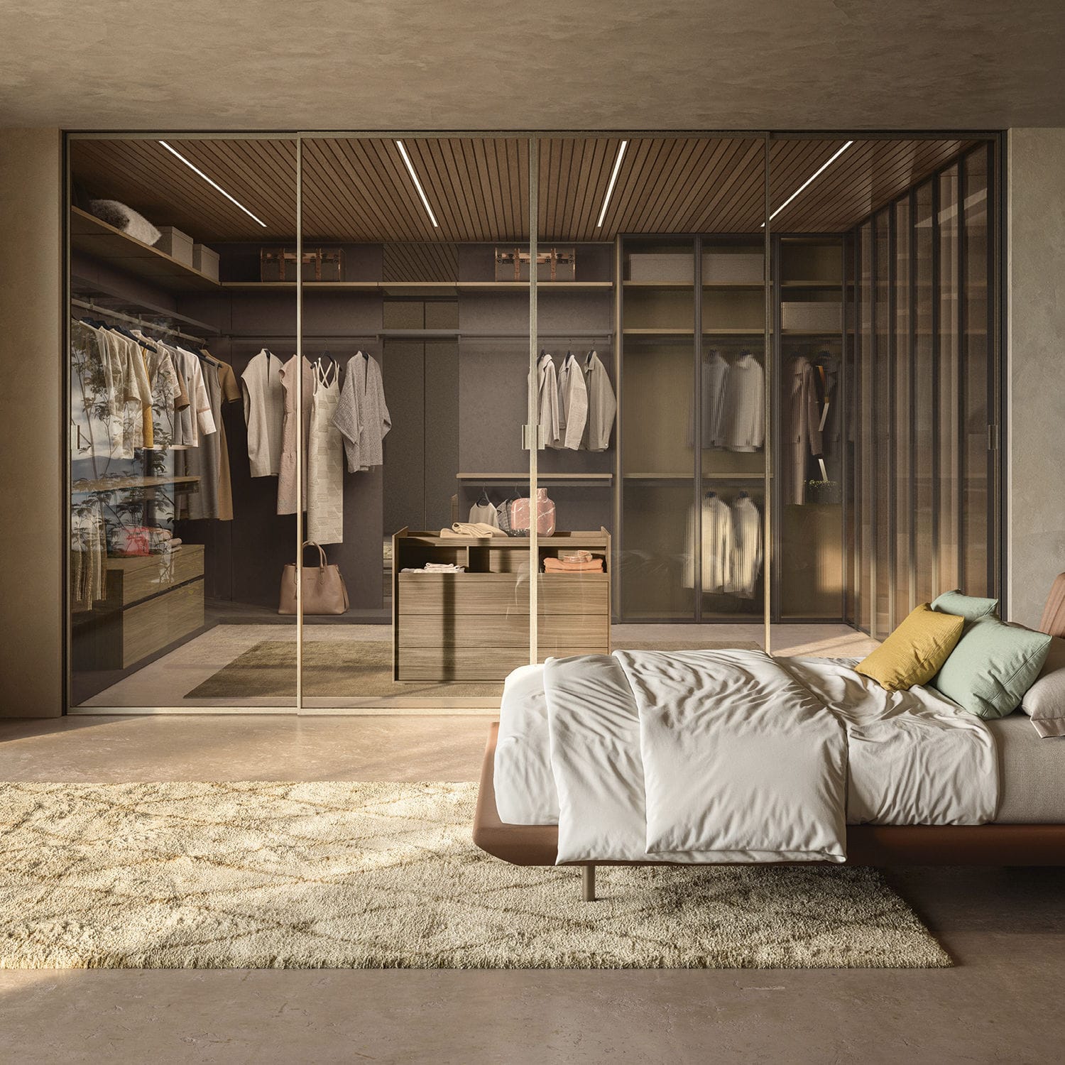 Modular walk-in wardrobe - FLEXY SM2532 - ZALF spa - U-shaped ...