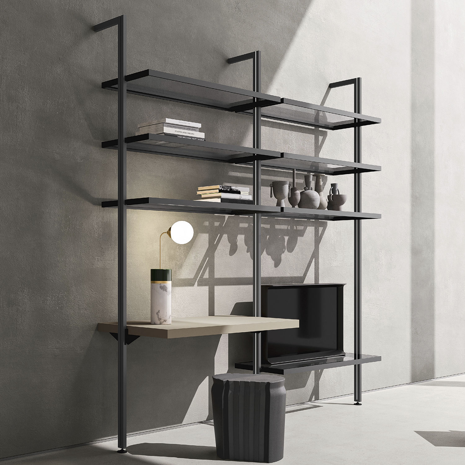 Wall-mounted bookcase - Windy SM2003 - ZALF spa - modular ...