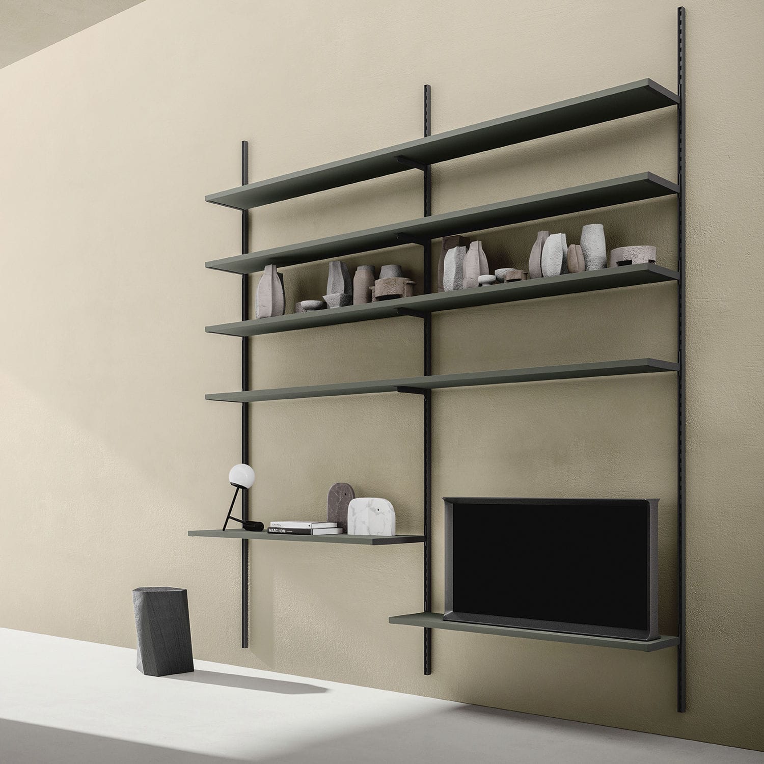 Wall-mounted bookcase - Flexy Easy SM2006 - ZALF spa - modular ...