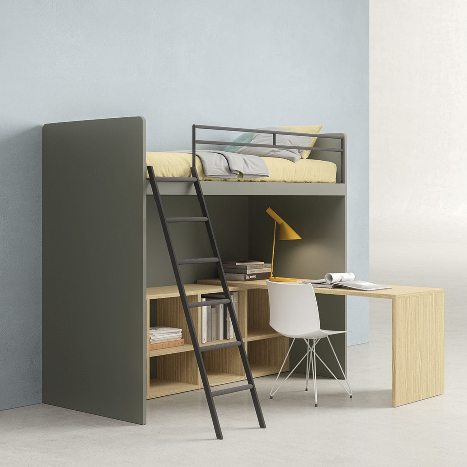 Bunk bed - ZALF spa - single / contemporary / with writing desk