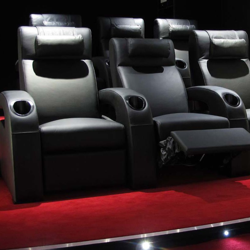 Leather cinema seating - VOTRE CINEMA - home cinema / home / black