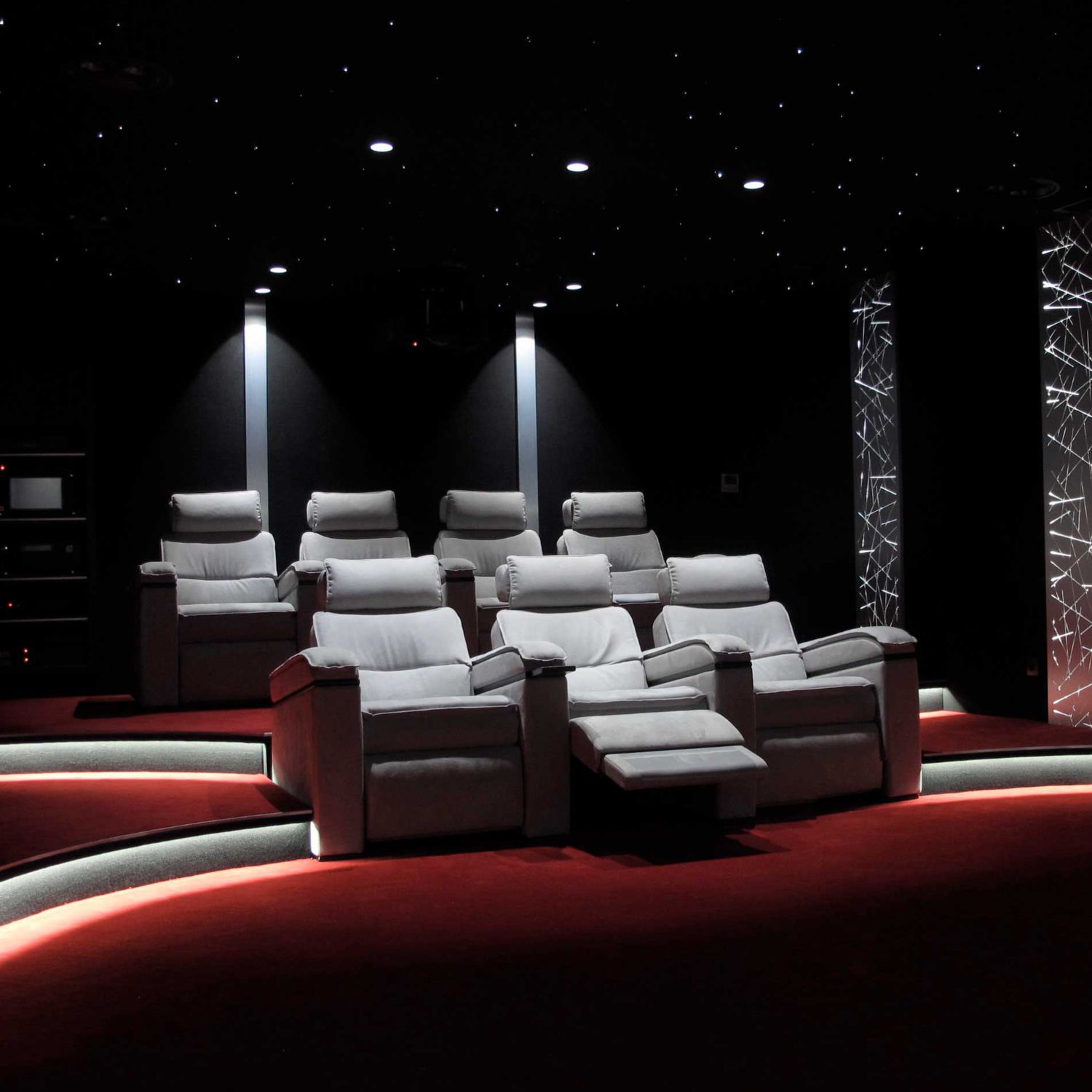 Fabric cinema seating - ALCANTARA GRIS - VOTRE CINEMA - with headrest ...