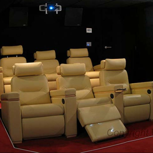 Fabric cinema seating - VOTRE CINEMA - home cinema / home / yellow