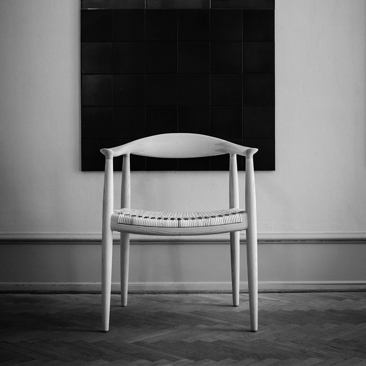 Contemporary chair - pp501/pp503 - PP MØBLER - indoor / leather / rope