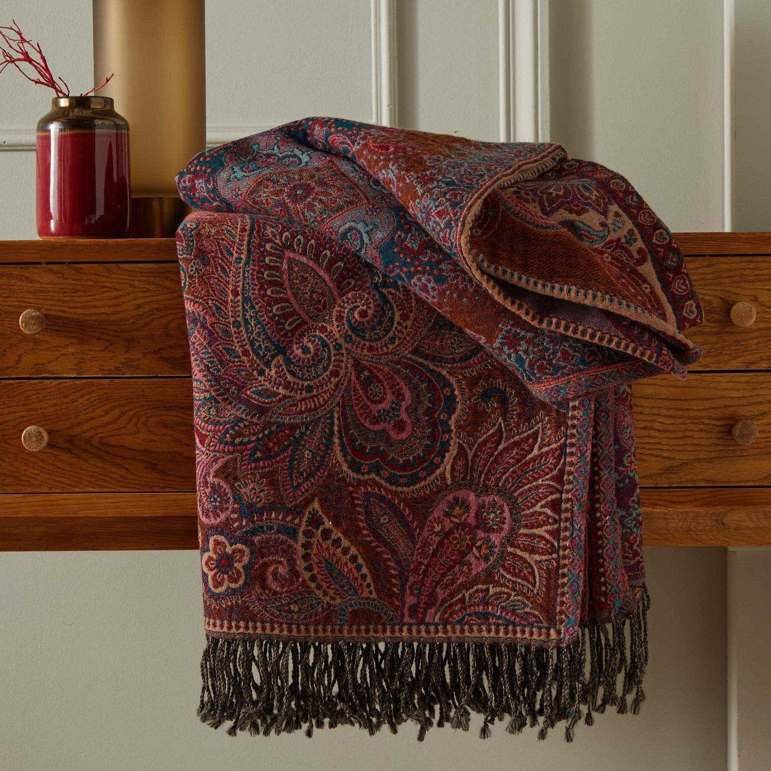 Wool lap robe - FARAH - MADURA - cotton