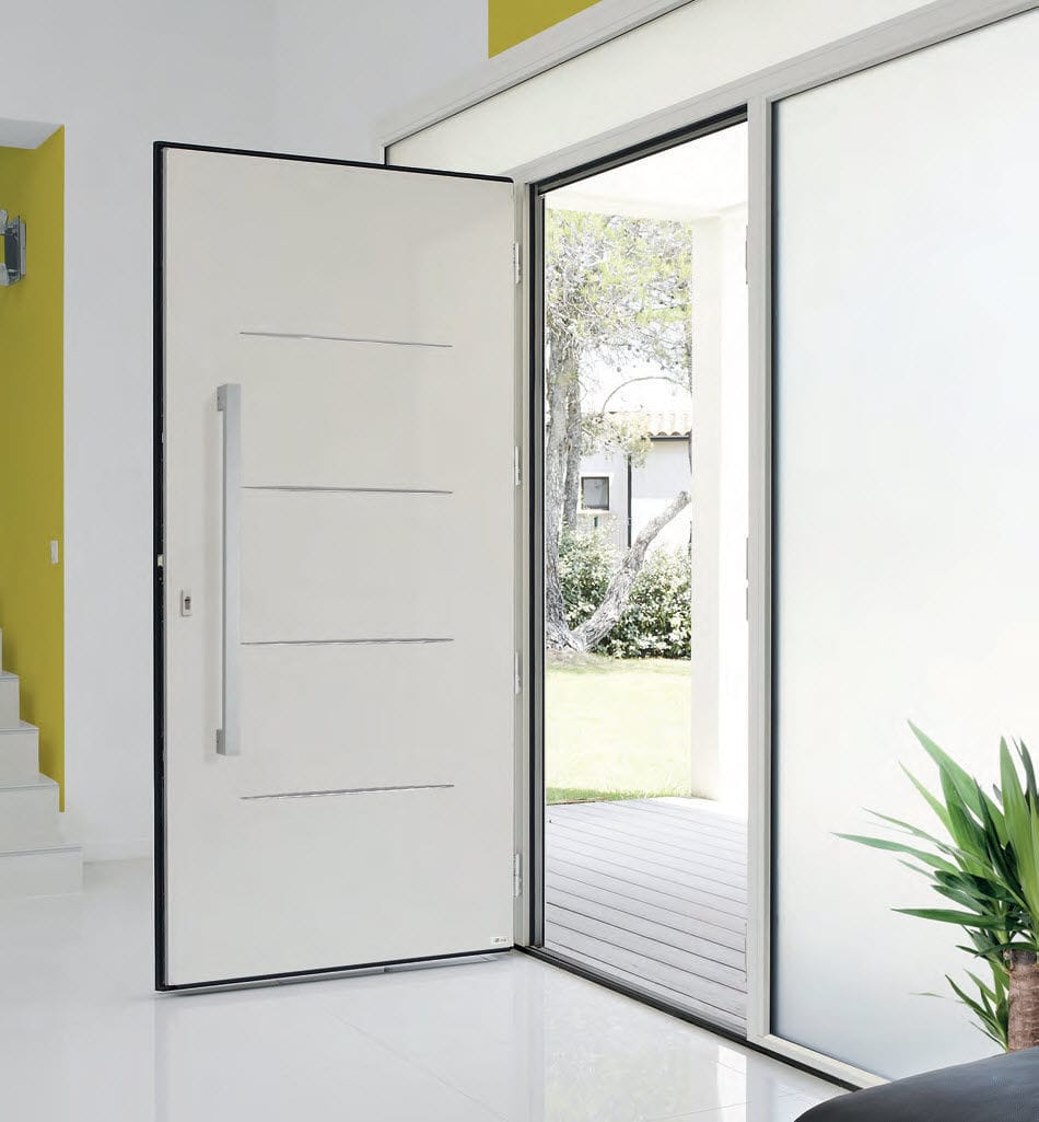 Entry door - GRIFF 1.1 DUO - ZILTEN - oak / aluminum / composite