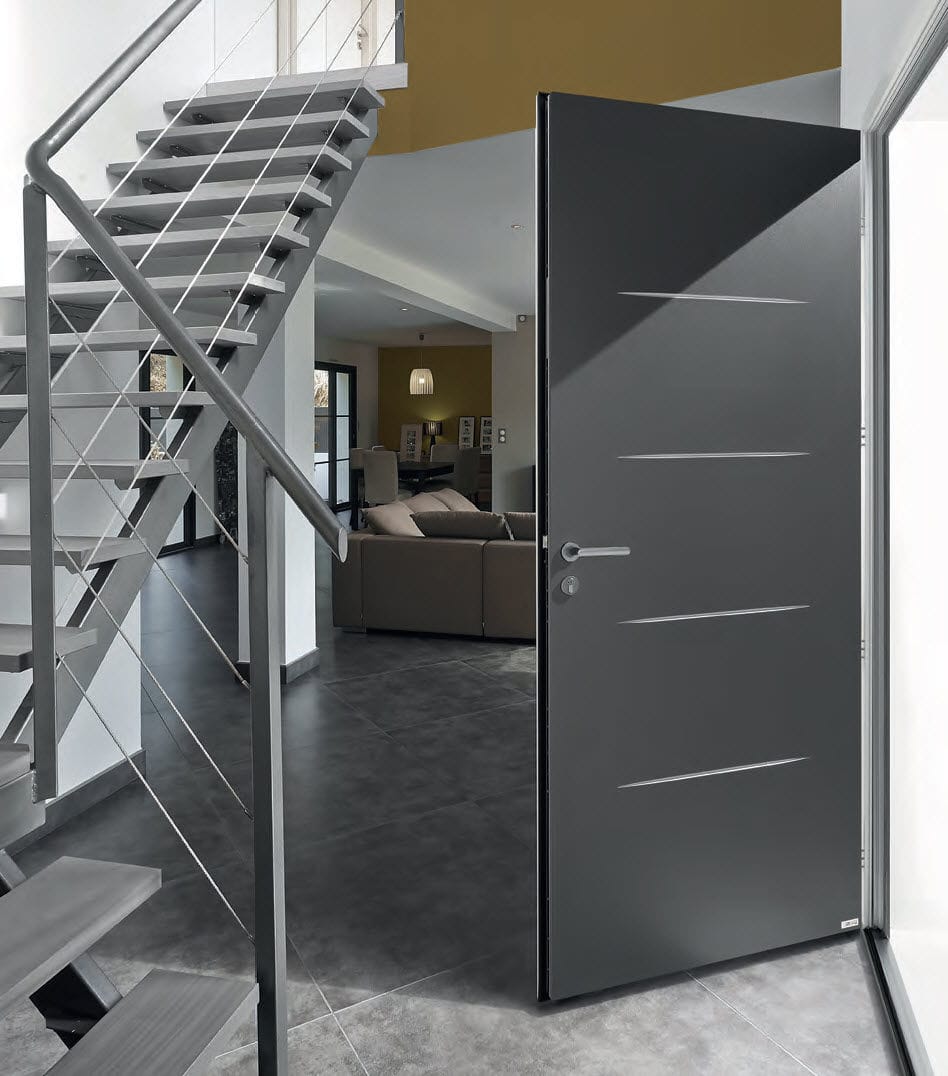 Entry door - GRIFF 1 - ZILTEN - aluminum / swing / contemporary