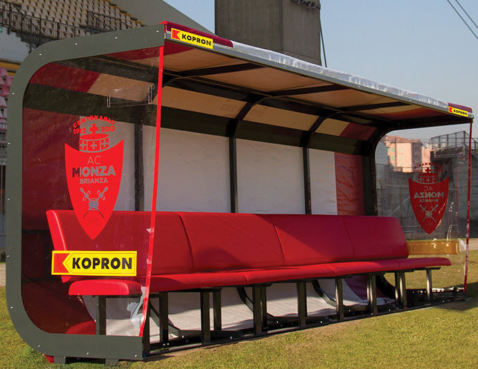 8 person team bench - KOPRON - PVC / steel / polycarbonate
