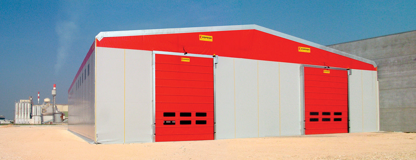 Precast warehouse - FRONTAL - KOPRON - galvanised steel / industrial