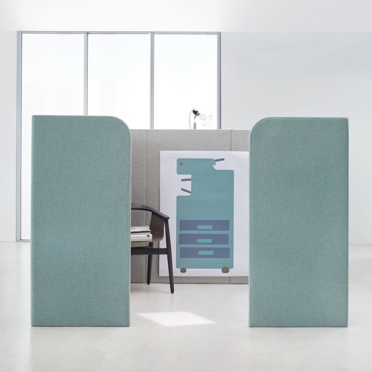 Floor-mounted office divider - HUB - Ophelis - free-standing / fabric ...