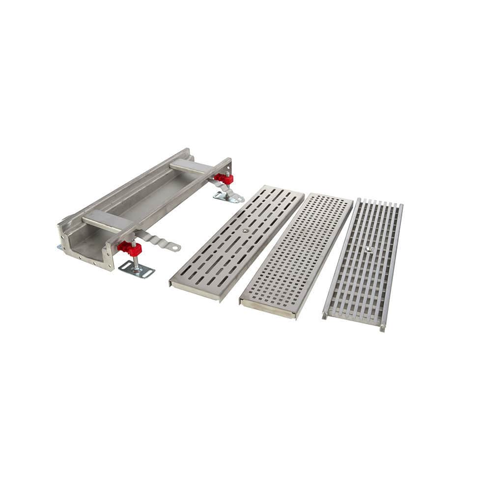 Stainless steel linear shower drain - MODULAR 125 - ACO Building ...