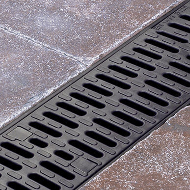 Drainage channel with grating - HexDrain Pro - ACO Building Drainage - composite / polypropylene ...
