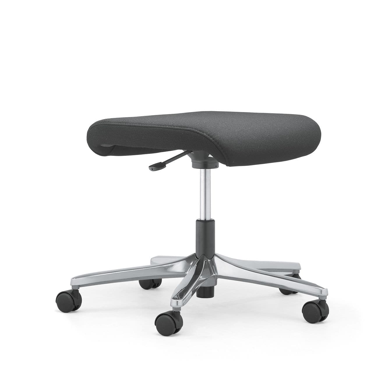 Fabric task stool - 64 - Stoll Giroflex - leather / adjustable / on casters