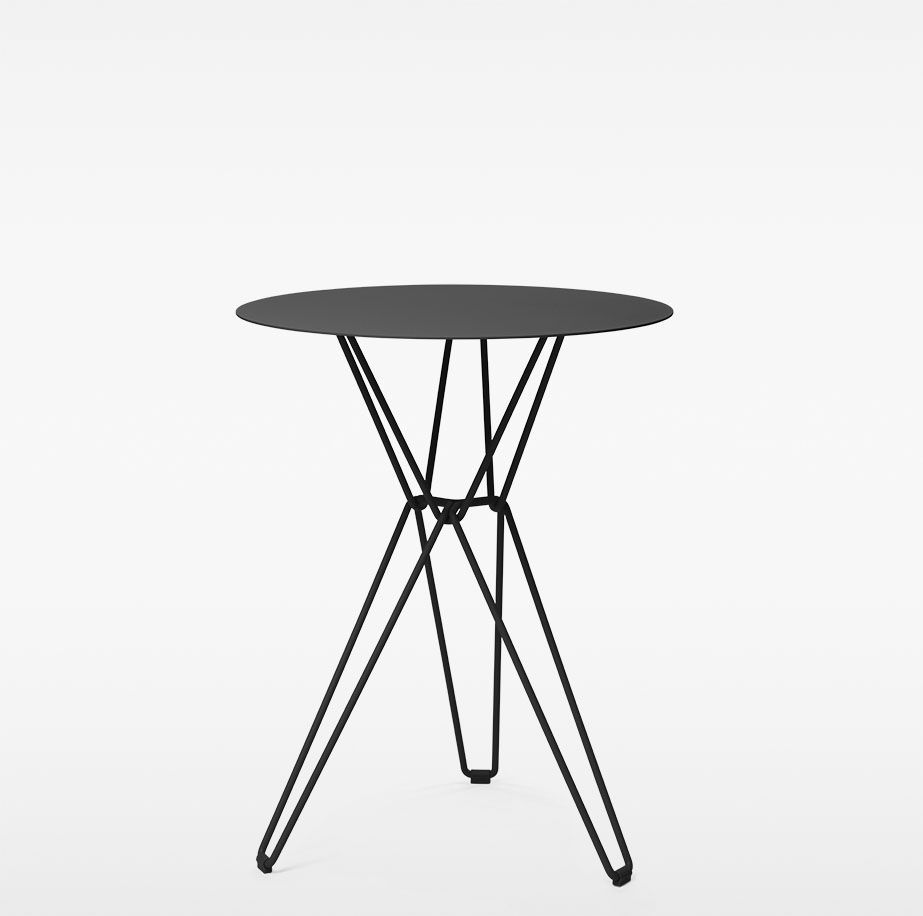 Contemporary high bar table - TIO - Massproductions - oak / galvanised ...