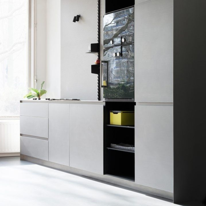 Contemporary kitchen - MK1 - MYKILOS - oak / marble / stainless steel
