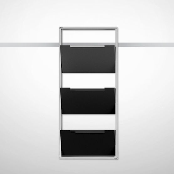 Contemporary magazine rack - S-102 120 - Adeco - commercial / aluminum