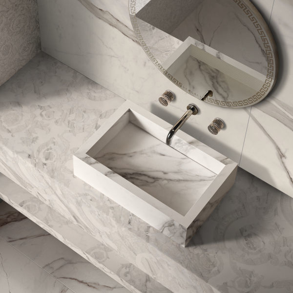 Countertop washbasin - Versace Ceramics - ceramic / rectangular ...