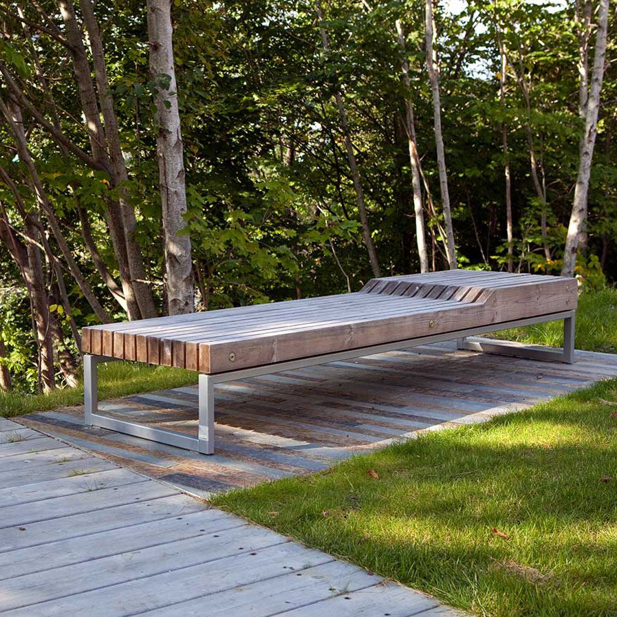 Contemporary public bench - PORTO - Vestre - wooden / galvanised steel ...