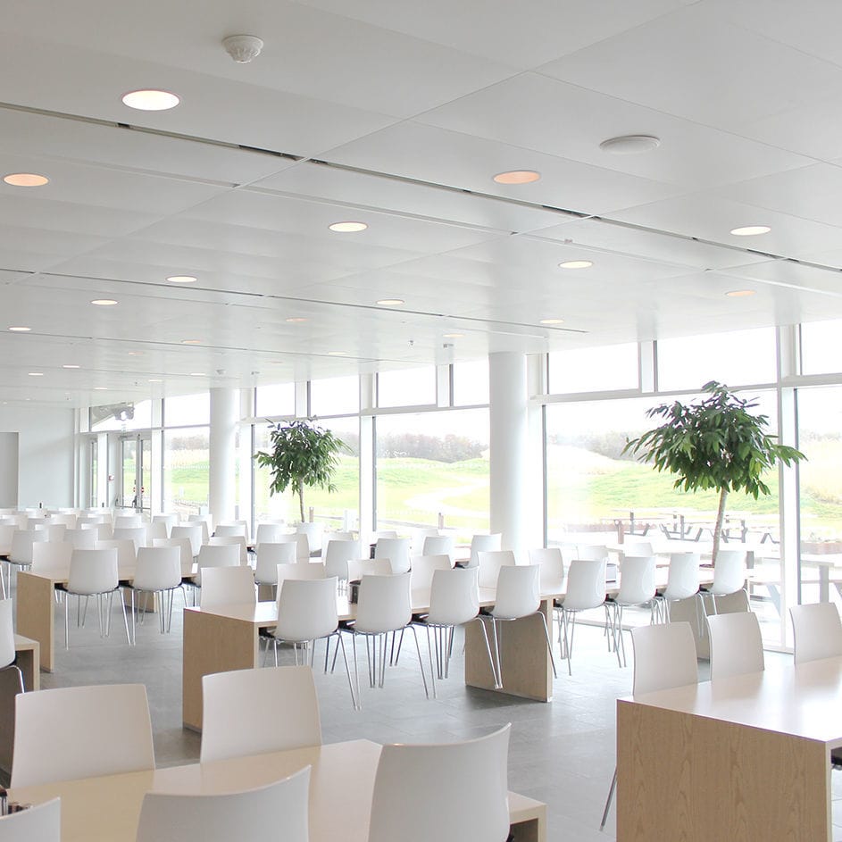 Steel suspended ceiling - DAMPA® Hook-On - DAMPA - tile / indoor / acoustic