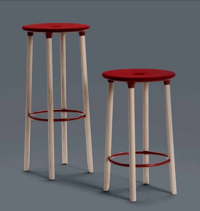 Contemporary bar stool - MOVE ON - OFFECCT - wooden base / commercial
