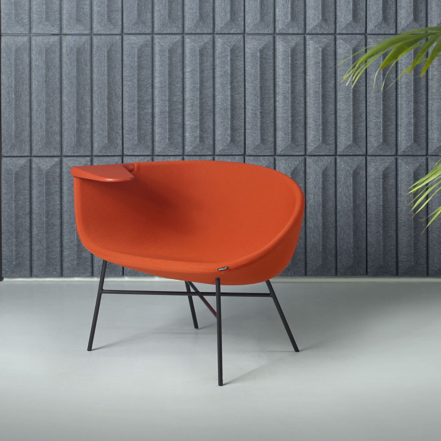 Contemporary chair - MOMENT - OFFECCT - fabric / leather / chromed ...