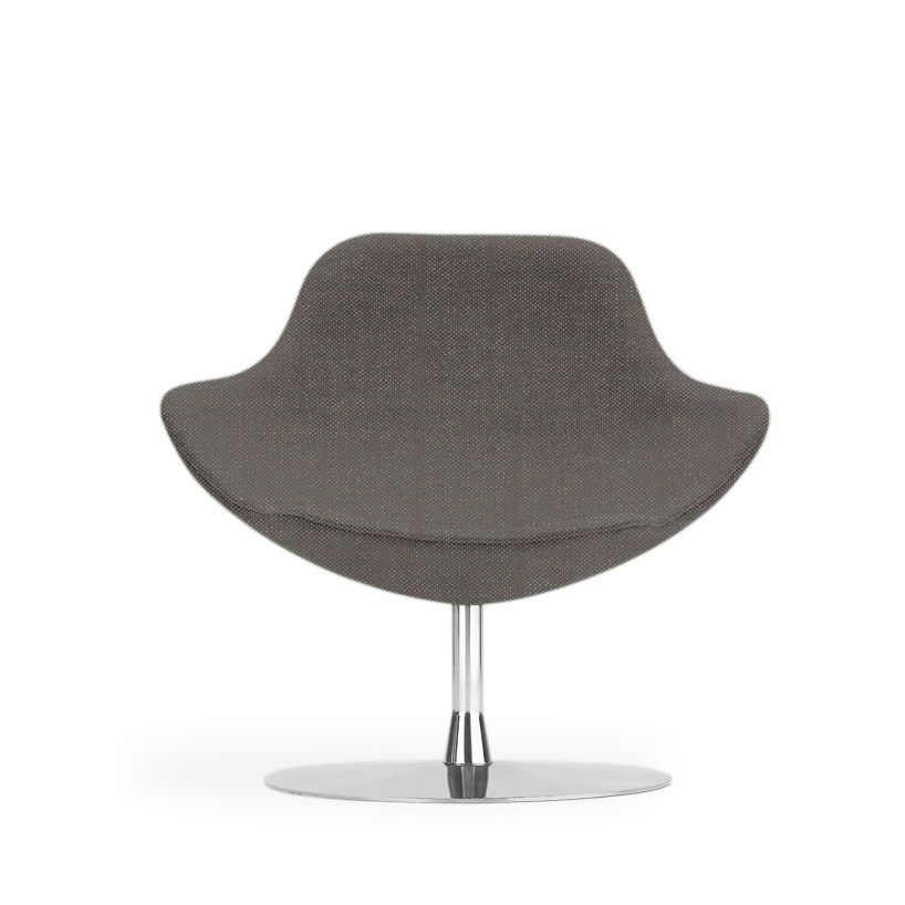 Contemporary visitor armchair - PALMA - OFFECCT - fabric / gray / white