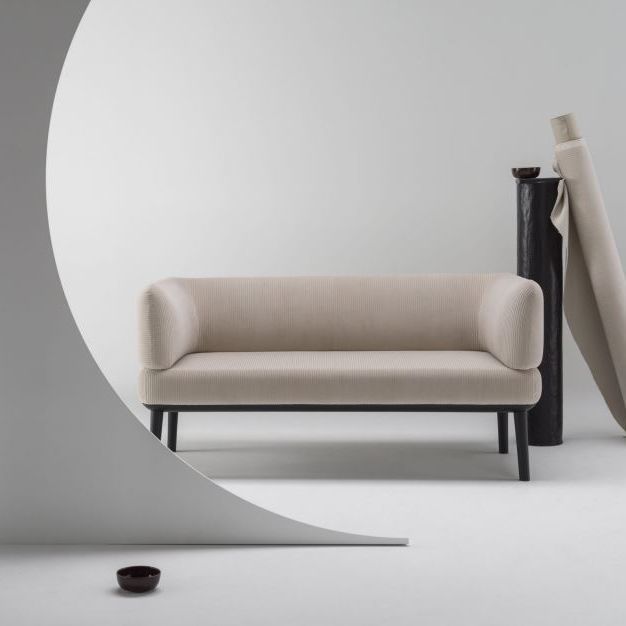 Contemporary sofa - SOU - OFFECCT - fabric / beige / black