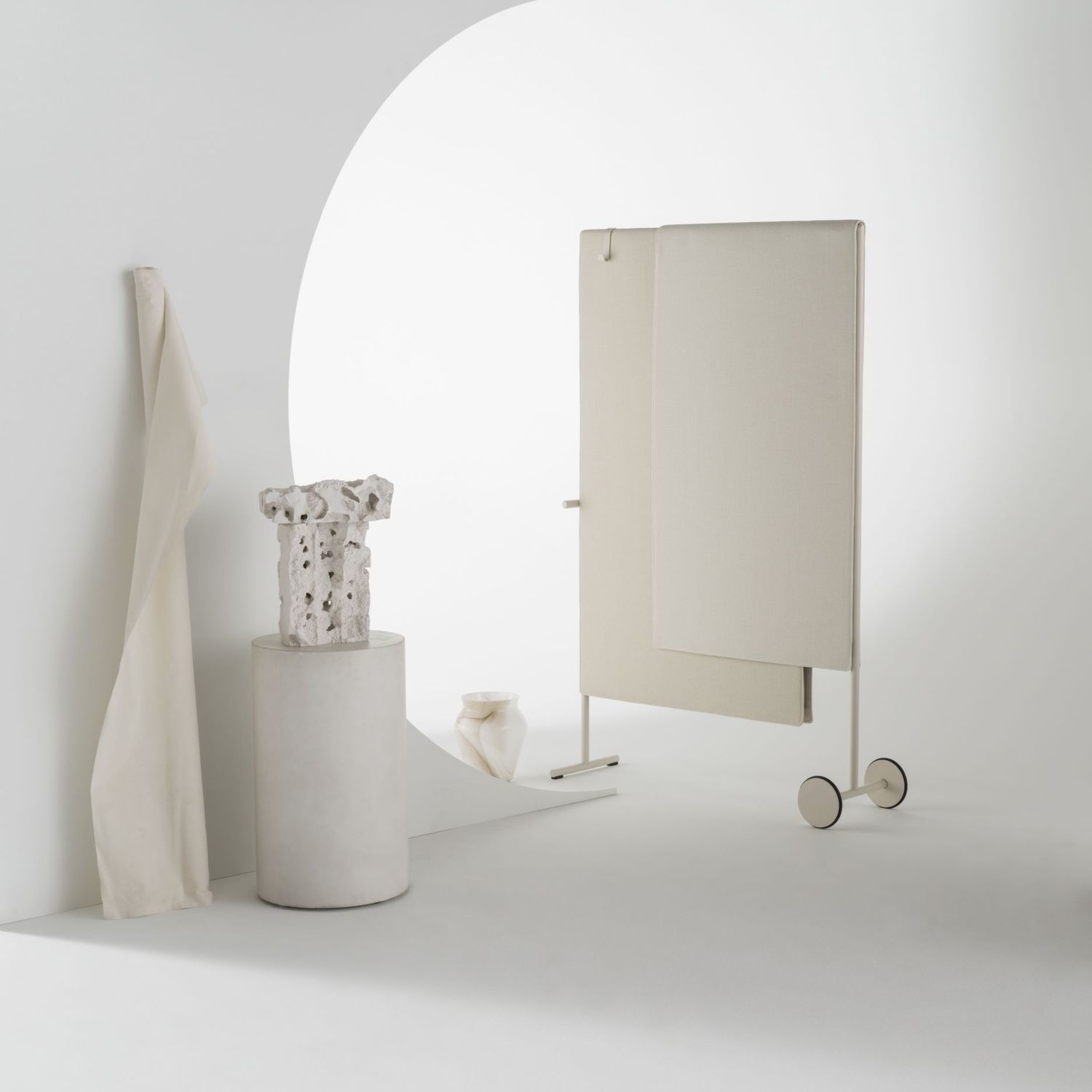 Metal room divider - THELMA - OFFECCT - fabric / commercial / indoor