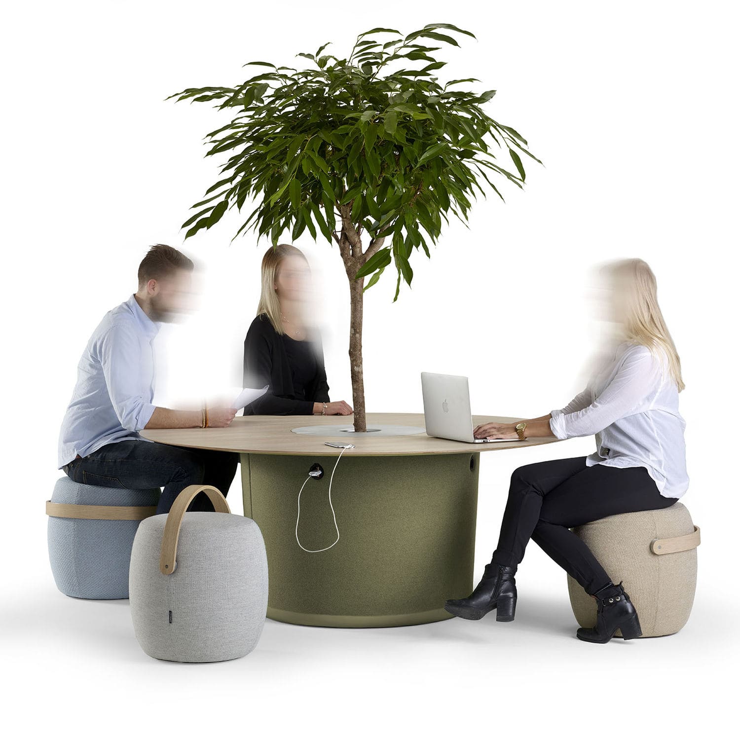 Contemporary table - ON POINT - OFFECCT - lacquered MDF / fabric ...