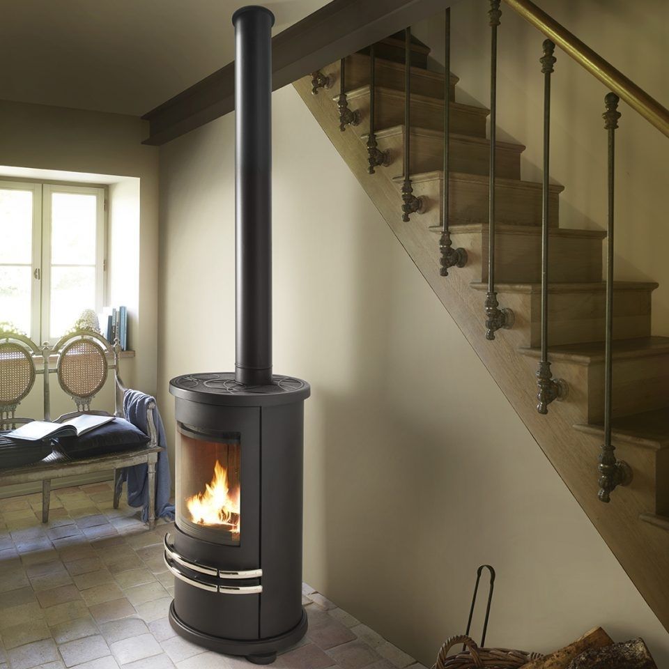 Wood heating stove - ORENSE - DEVILLE - 8 kW / free-standing / contemporary