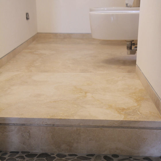 Beige baseboard - Arredo di Pietra srl - brown / travertine / rectangular
