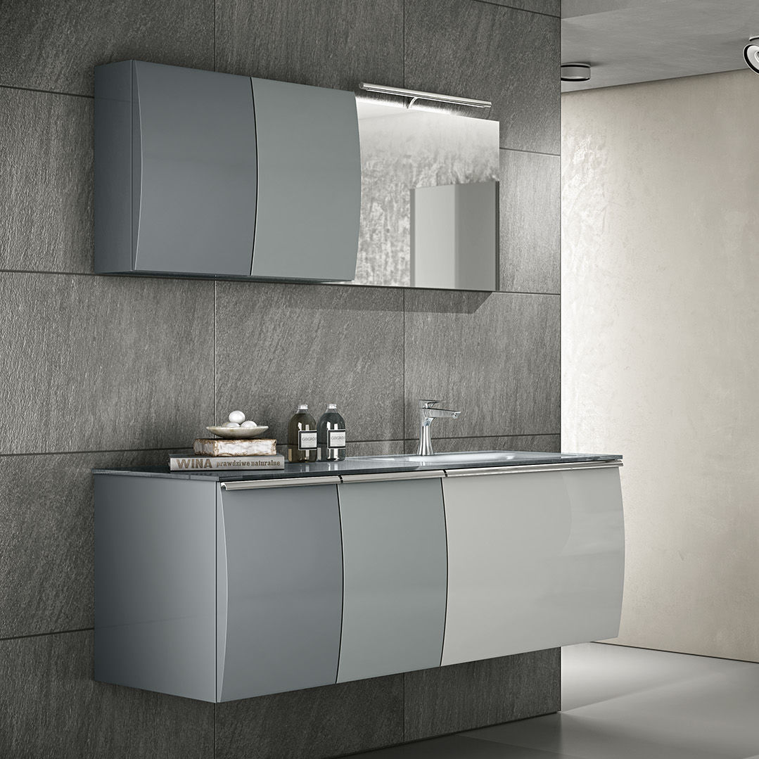 Wall-hung washbasin cabinet - WAY_01 - GB GROUP S.R.L. - glass ...
