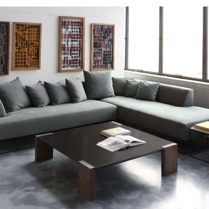 Contemporary coffee table - IRONWOOD - ZEUS - sheet steel / beech base ...
