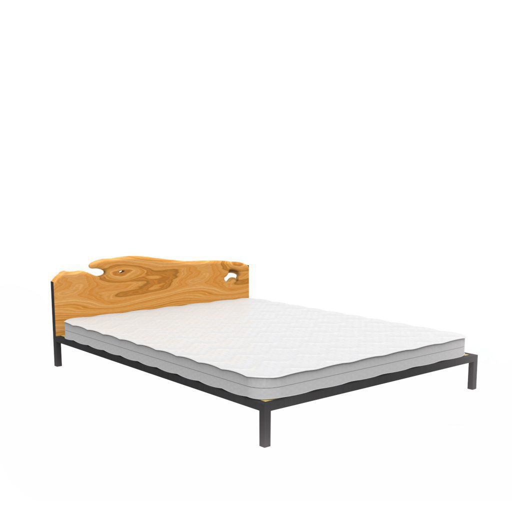 Double bed - OLD TIMES - ZEUS - contemporary / with headboard / olive