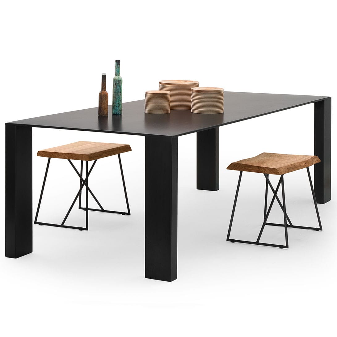 Contemporary table - BIG GIM - ZEUS - sheet steel / sheet metal base ...