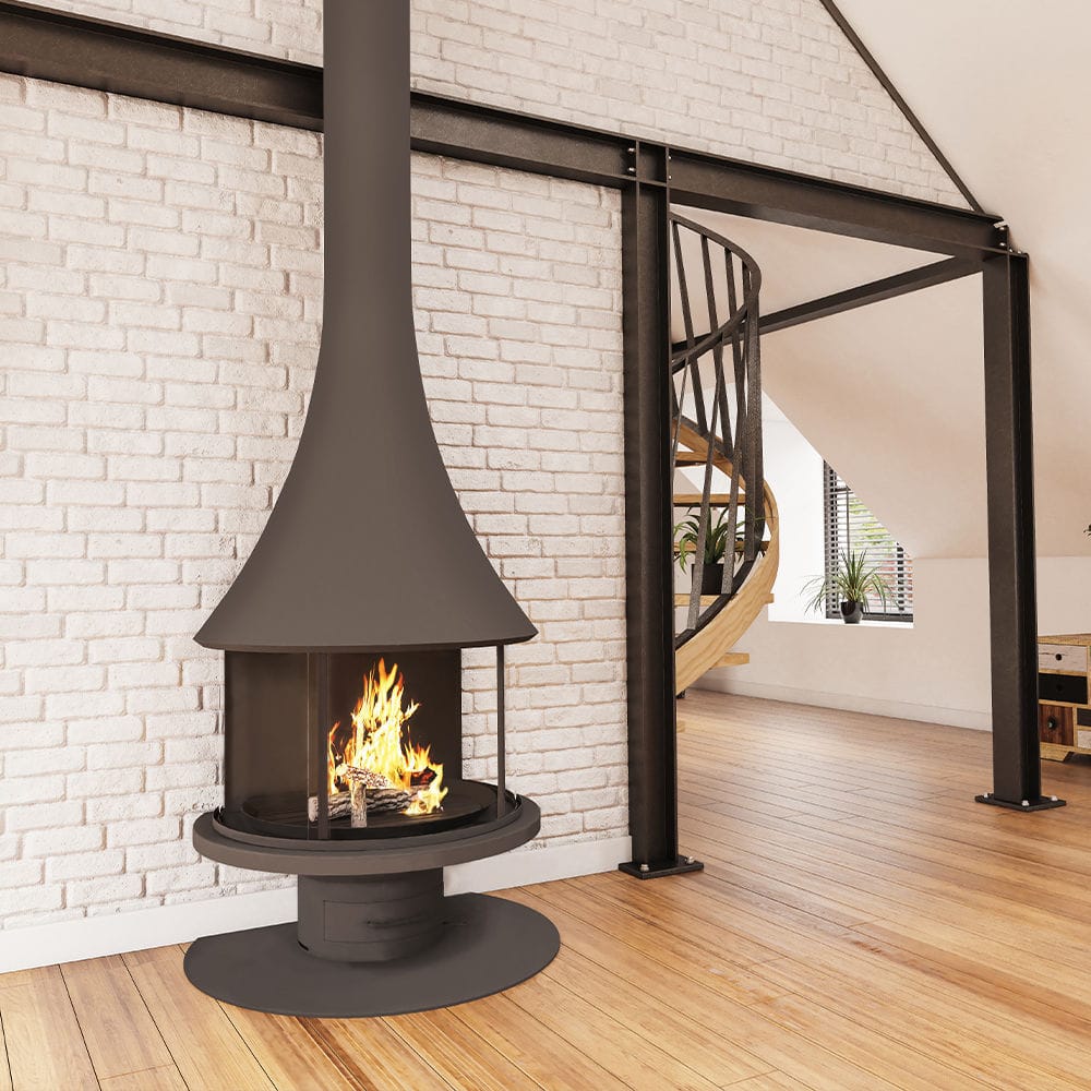 Wood-burning fireplace - MARINA 993 - JC BORDELET - wall-mounted / free ...