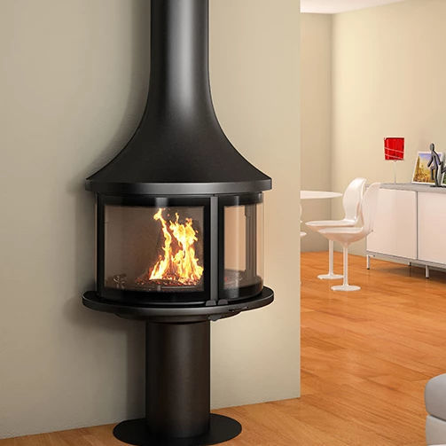 Wood-burning fireplace - LEA 998 - JC BORDELET - wall-mounted / free ...