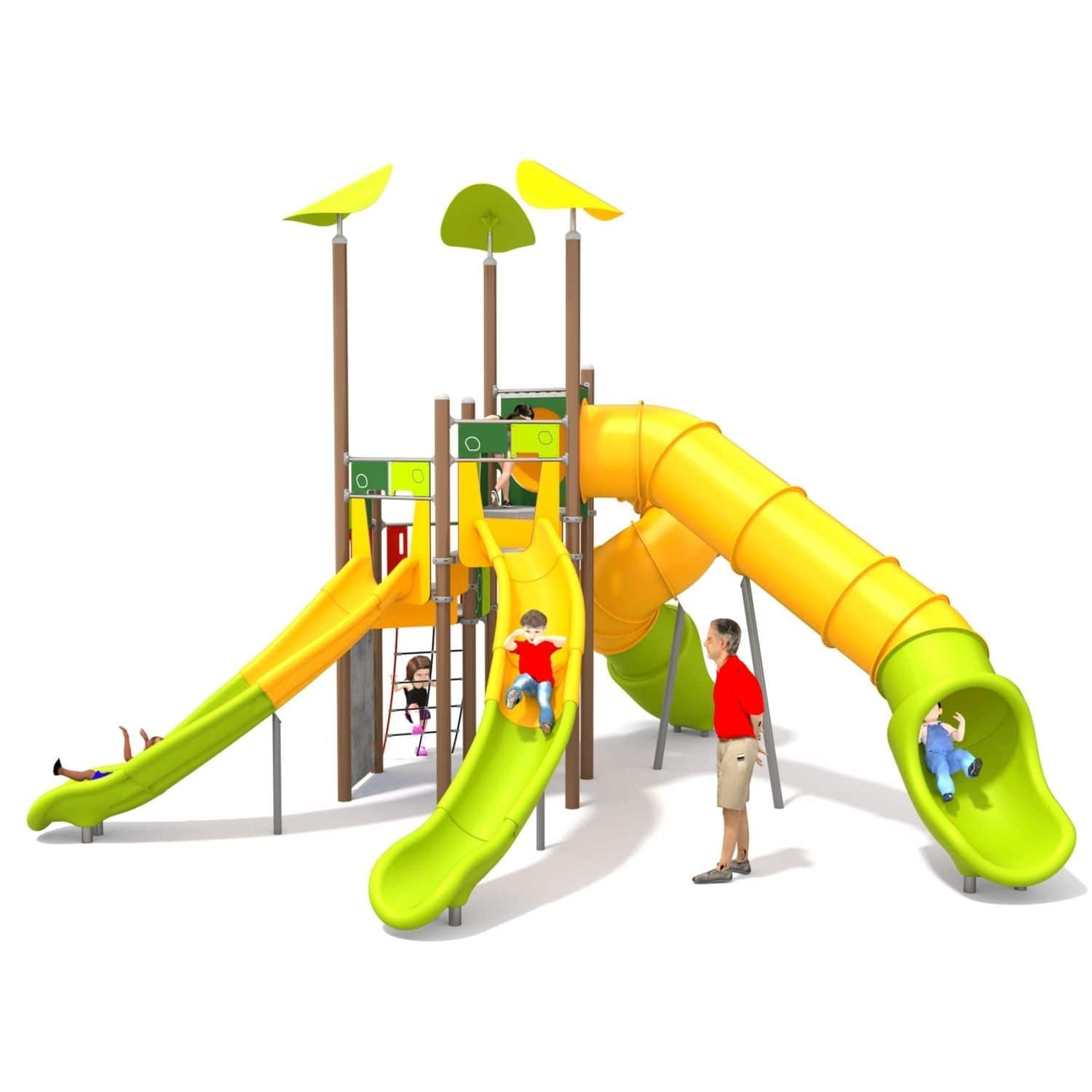 Multiple slide - 1217 - BUGLO Sp.zo.o. - upright / curved / for playground