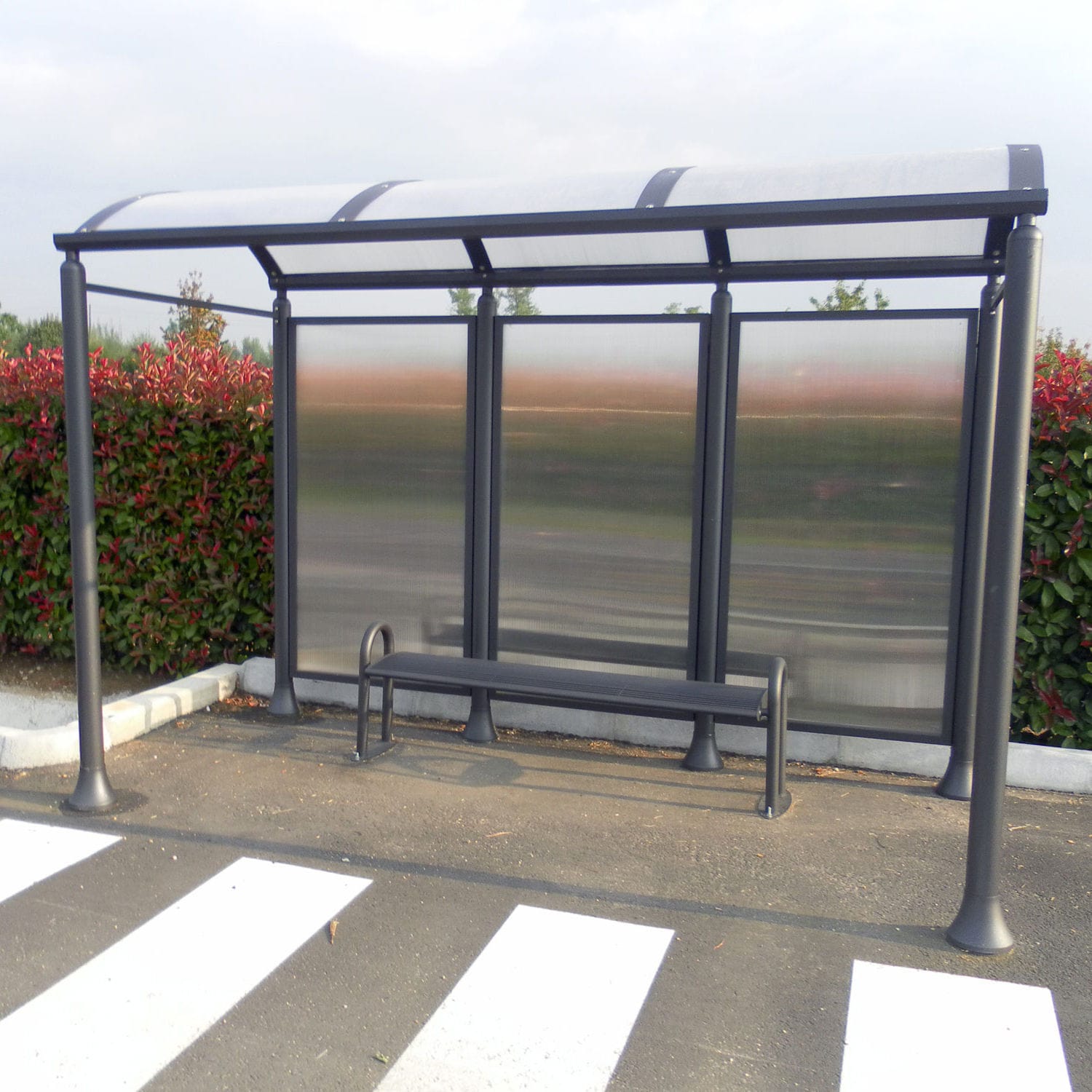 Aluminum bus shelter - VELA - VASART URBAN DESIGN - painted metal ...