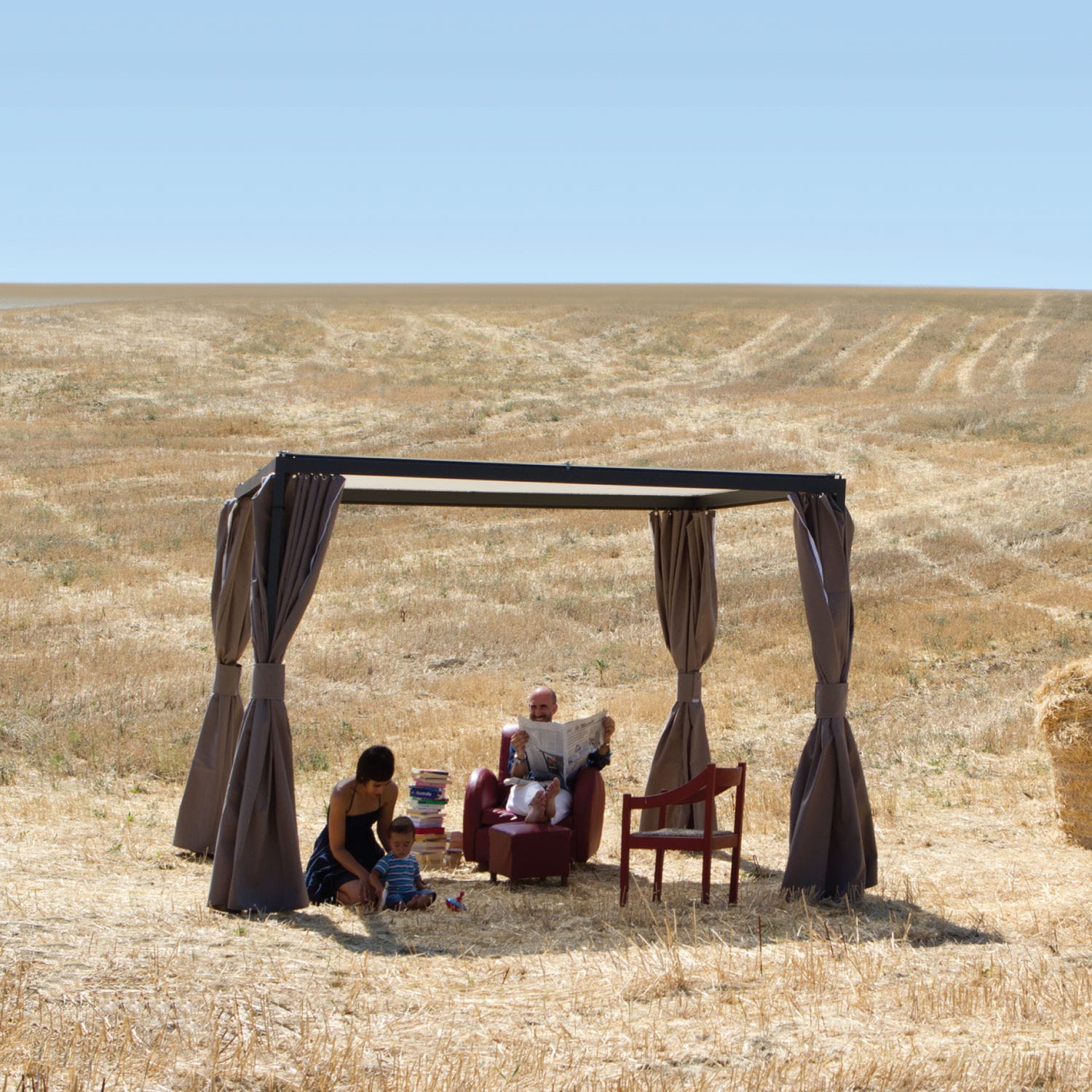 Self-supporting pergola - RESORT - UNOSIDER - aluminum / fabric canopy ...