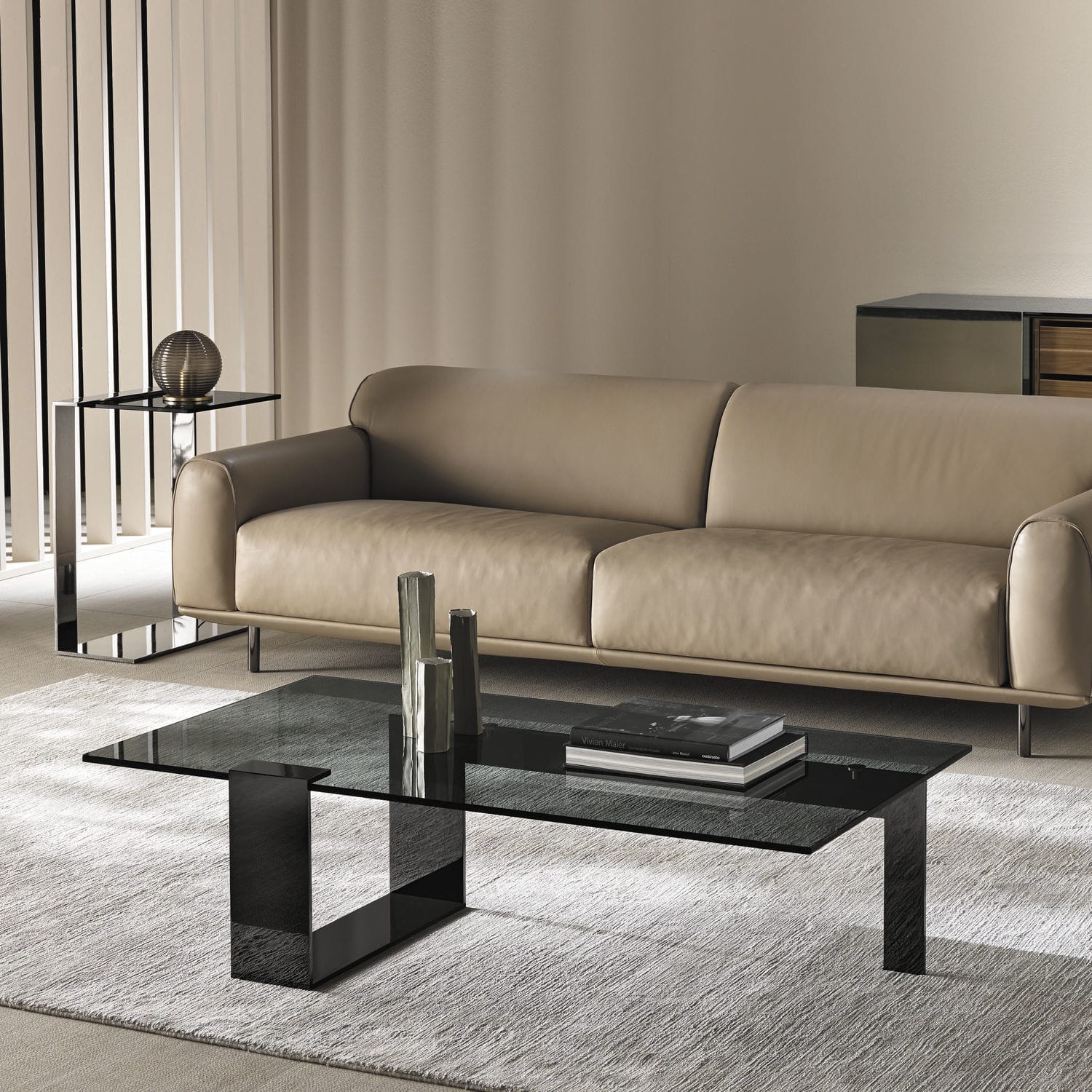 Contemporary coffee table - PLINSKY - TONELLI Design - tempered glass ...