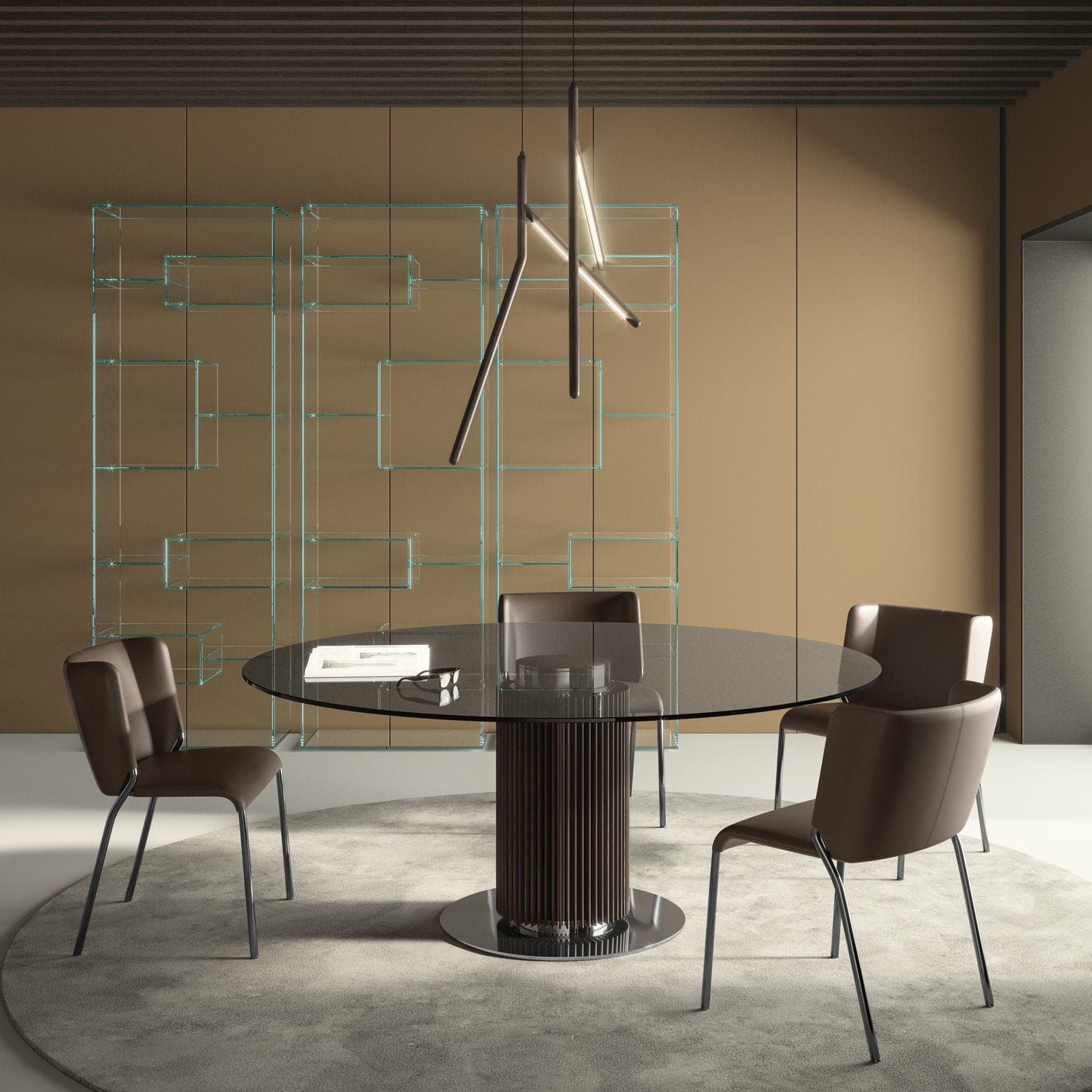 Contemporary dining table - Hybrid - TONELLI Design - tempered glass ...