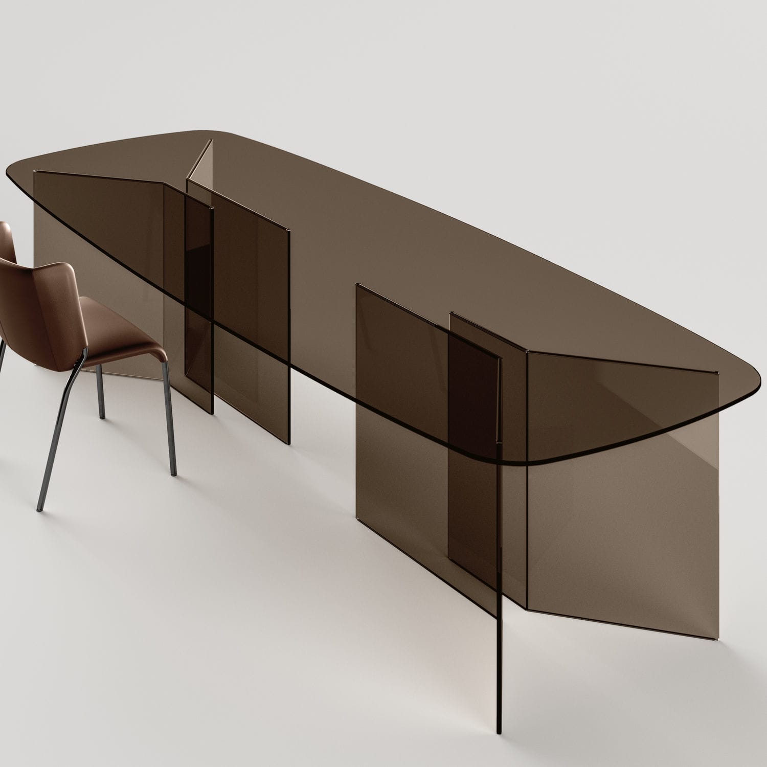 Contemporary dining table - Thrim - TONELLI Design - tempered glass ...